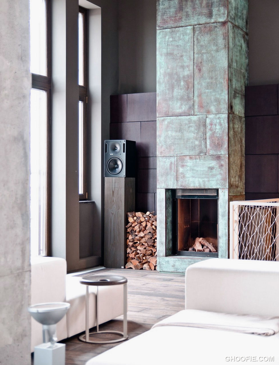 Contemporary Corner Fireplace Industrial Decor Ideas Interior Design