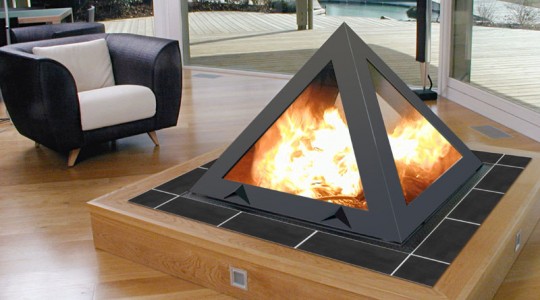 Futuristic Pyramid Fireplace 2011 - Interior Design Ideas