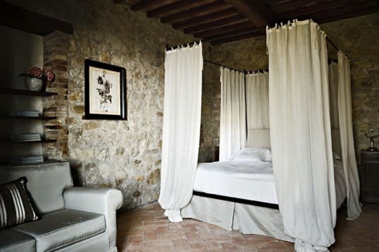 Amazing Main Bedroom Design with Rock Wall - Interior Design Ideas