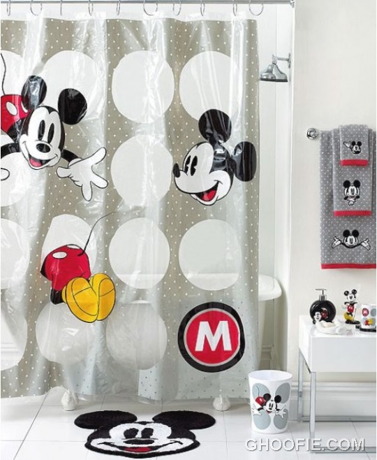 Mickey Mouse Shower Curtain For Kids Bathroom - Interior Design Ideas
