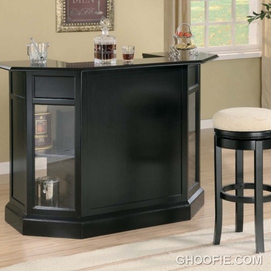 Dark Contemporary Home Bar Cool Barstools Mini Bar Countertop ...
